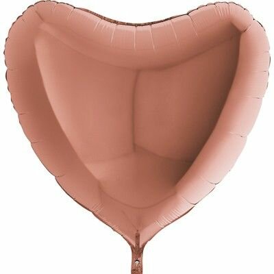 Воздушный шар GRABO "Сердце", без рисунка, Металлик Rose Gold, 36 дюймов