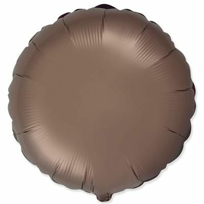 Воздушный шар FLEX METAL "Круг", без рисунка, Сатин Brown, 18 дюймов