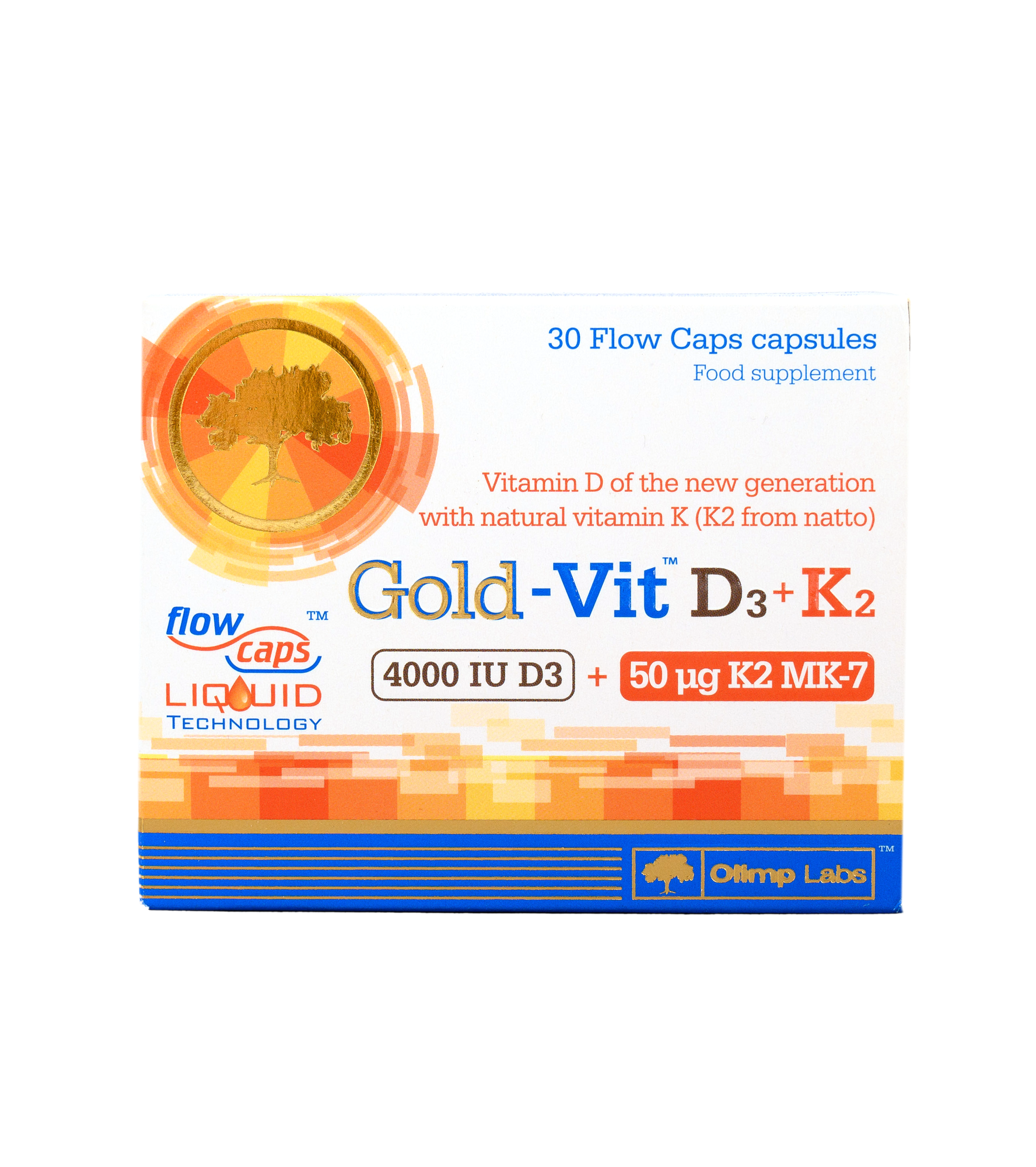 БАД Olimp Gold-Vit, для иммунитета, Д3+К2, 4000 МЕ, 30 капсул