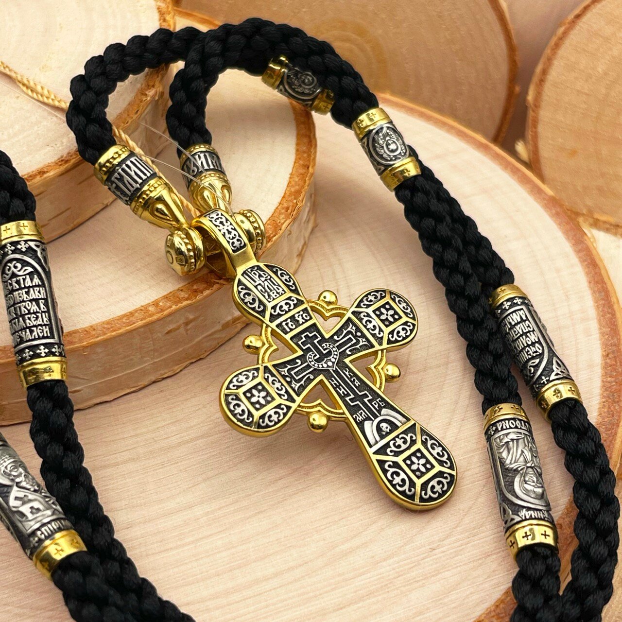 Комплект украшений, серебро, 925 проба, чернение, золочение, оксидирование