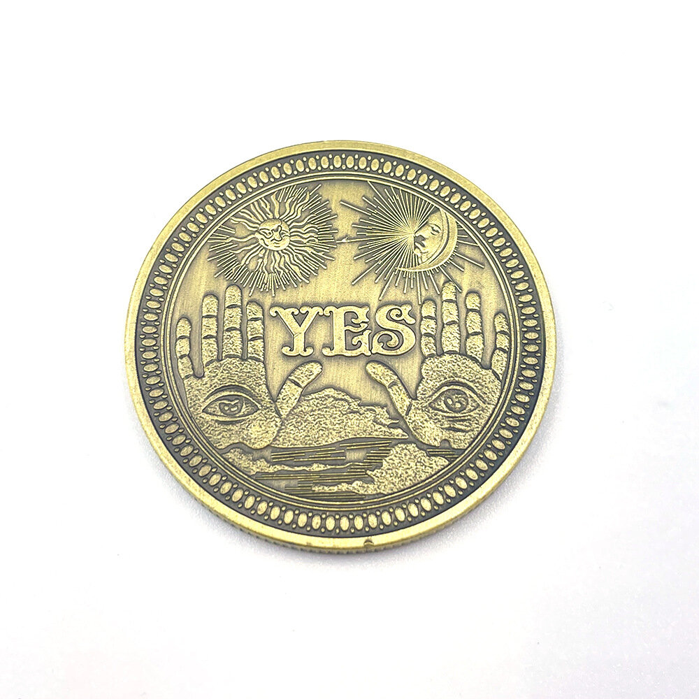 Антикварная монета «Да/Нет», медаль за решение в игре, бронзовая монета нового дизайна, памятный жетон