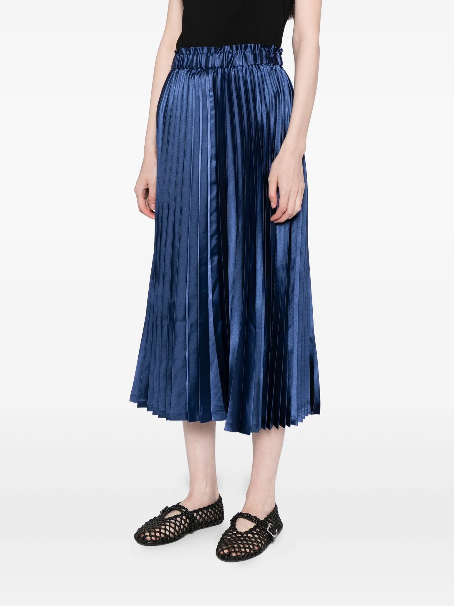 Юбка To b. by agnes b. Pleated skirt, размер 36, бежевый/белый — фото 1