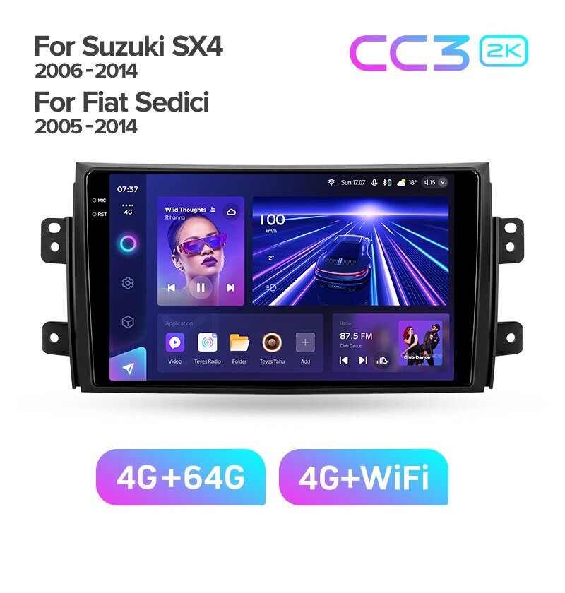 Магнитола TEYES SUZUKI SX4 2006-2014 г. CC3 2K 4/64ГБ