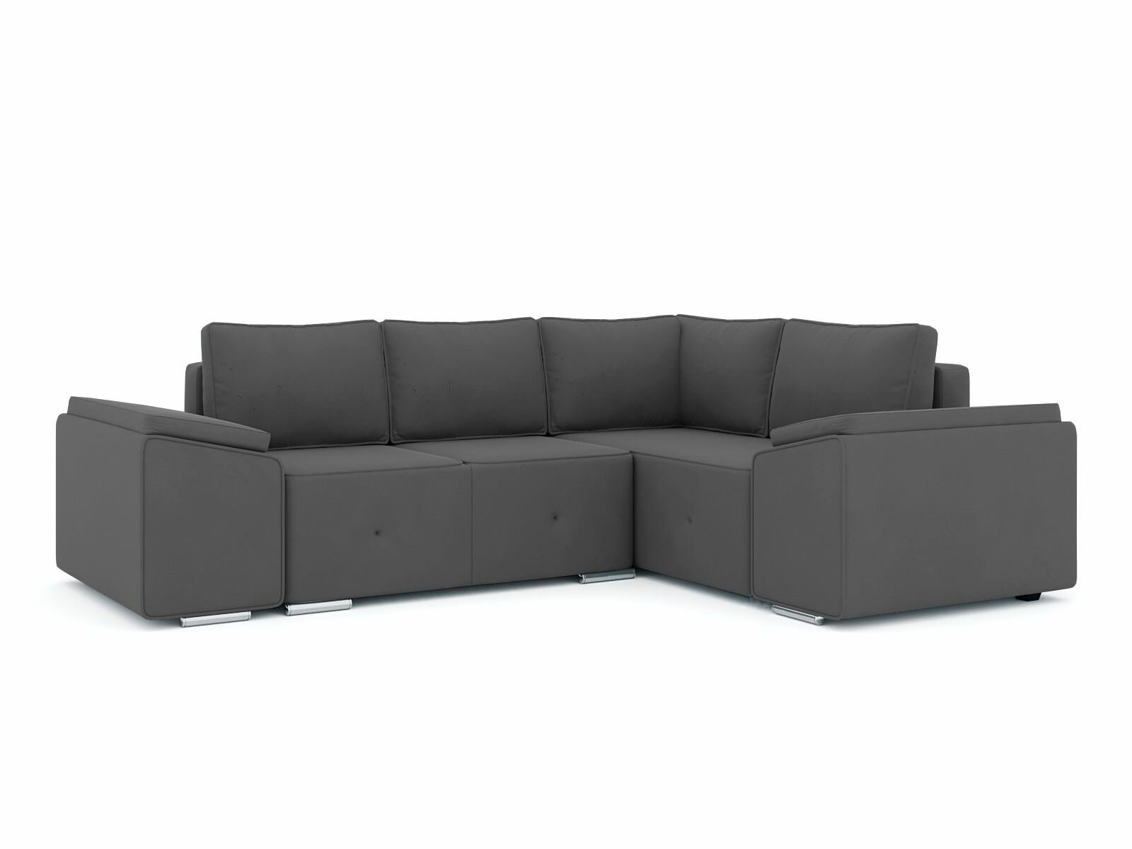 Угловой диван Хавьер 1, еврокнижка, ПБ, угол левый/правый, велюр Зара Грэй 18