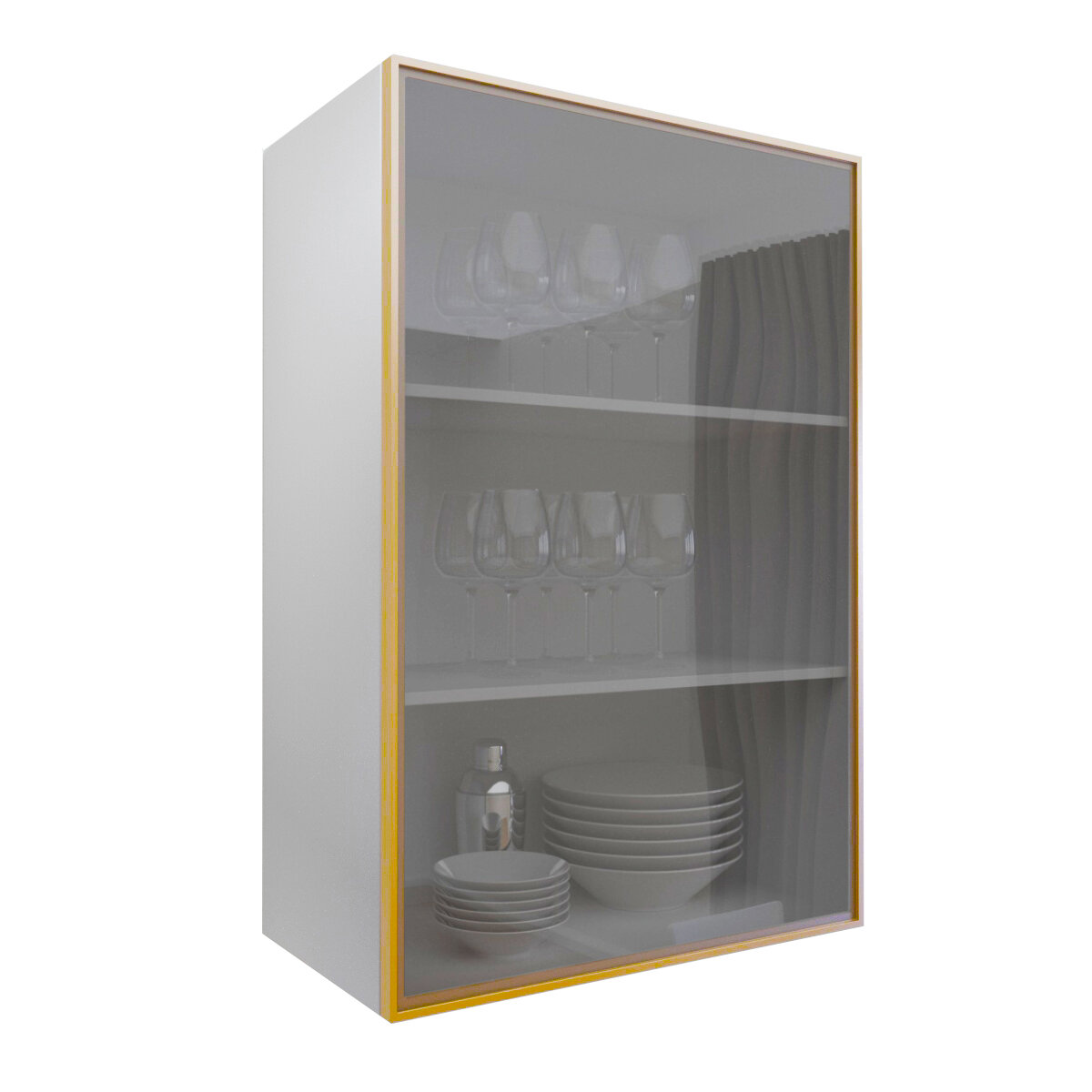 Фасад из алюминиевого профиля со стеклом Aluminum Glass 59,7х91,6х2 см, золото браш/графит