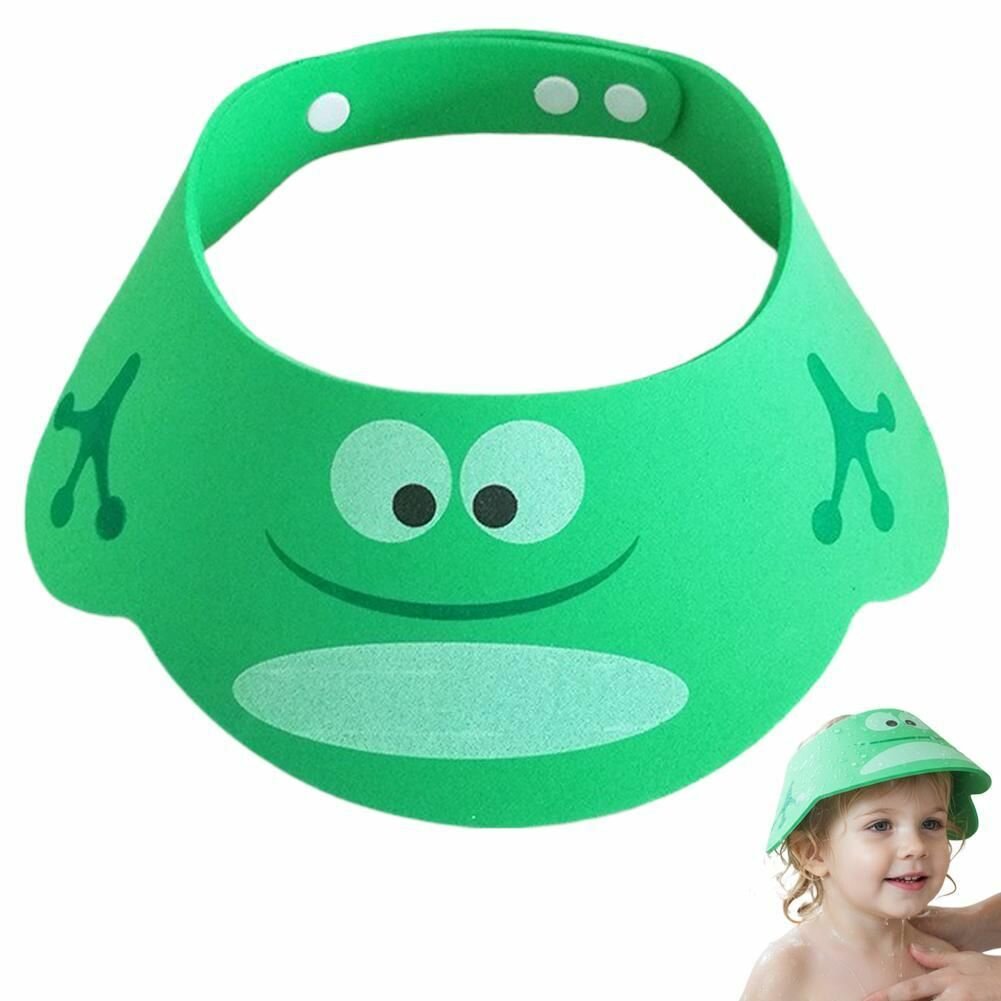 Козырек для мытья головы детям (легкая регулируемая шапочка для купания с ушками)