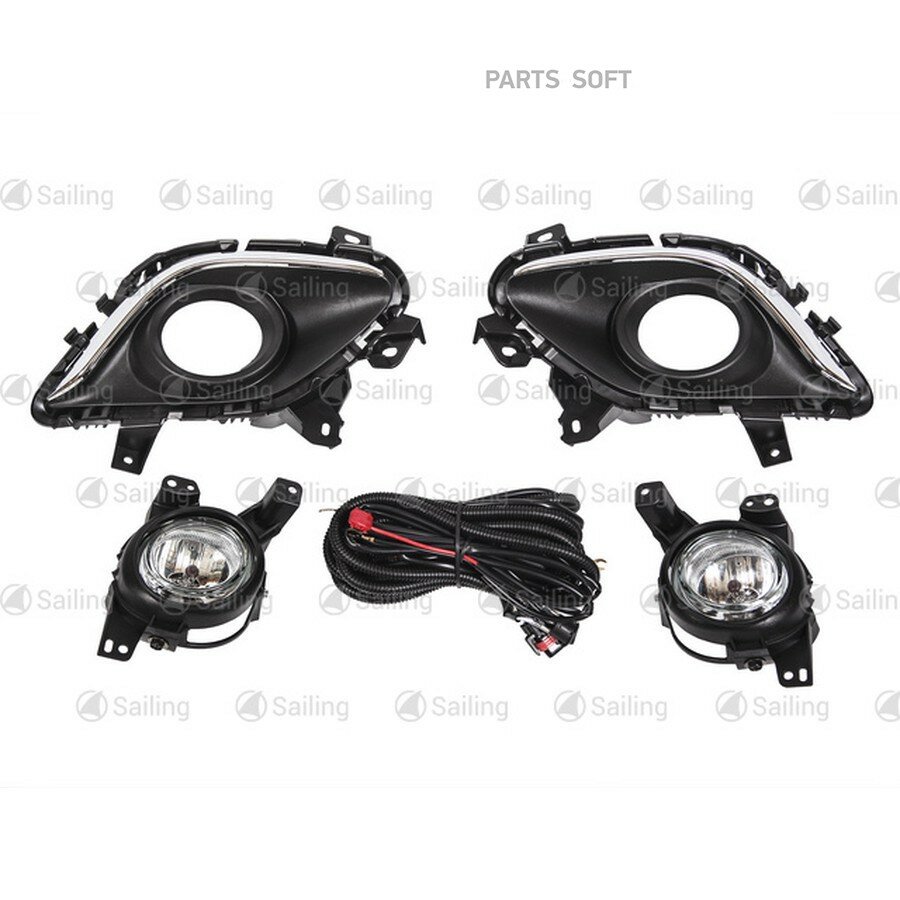 Фара противотуманная (ПТФ) левая+правая комплект с проводкой и кнопкой MAZDA 3 2013-2019/MAZDA 6 2012- от официального дистрибьютора, SAILING, артикул MZ56363