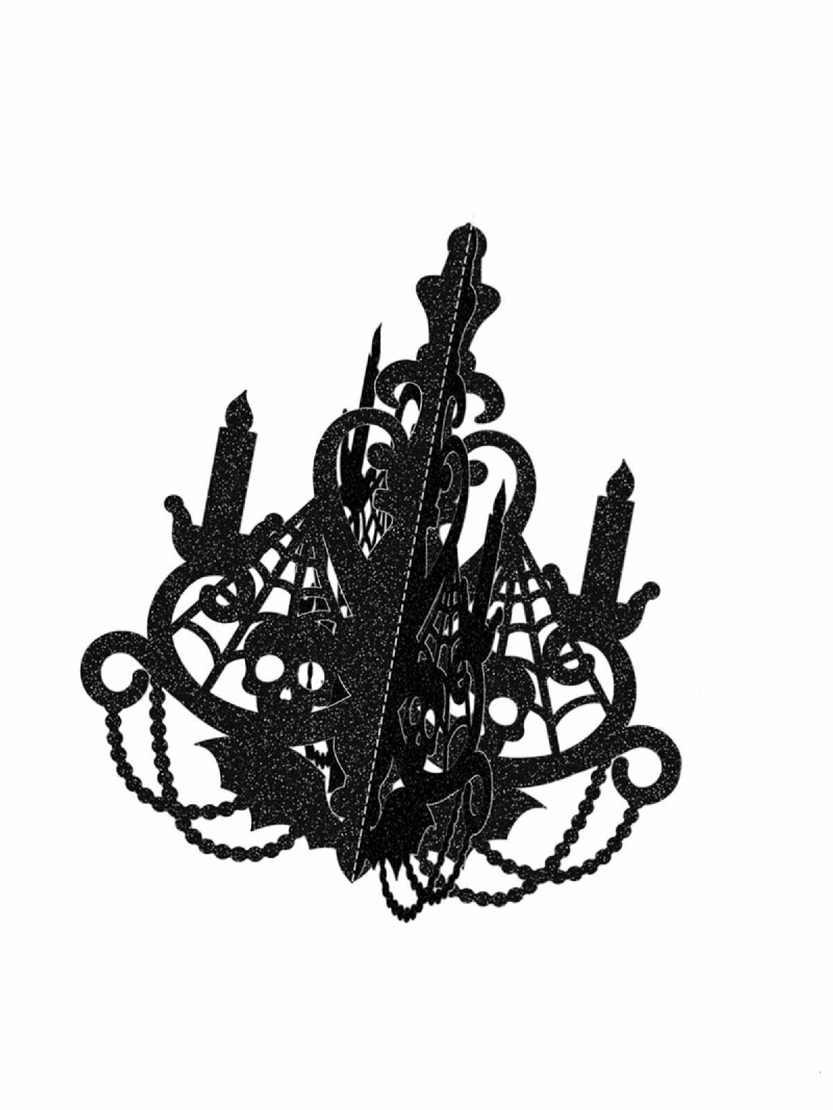 3D Канделябры для поделок из бумаги, украшение стен на Хэллоуин, Подвесной орнамент для люстры, центральные элементы для праздничной ночи