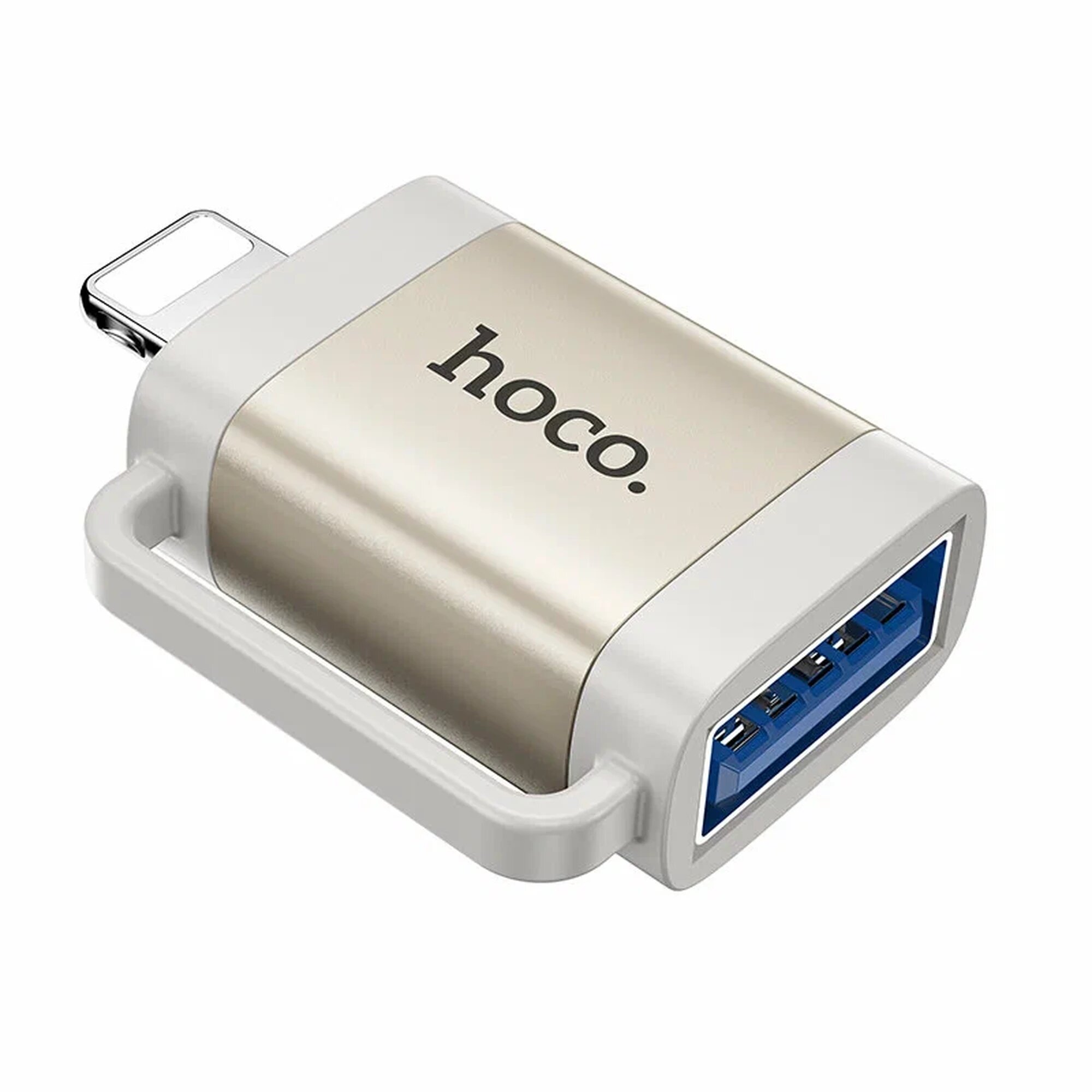 Переходник OTG Lightning на USB, UA31A, HOCO, 1 шт, цвет серый