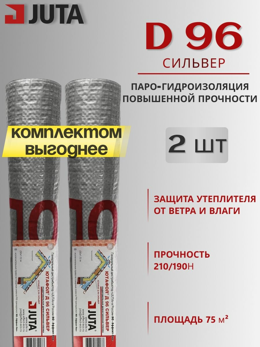 Гидро-пароизоляция Ютафол D 96 (2 шт) повышенной прочности для плоской и скатной кровли