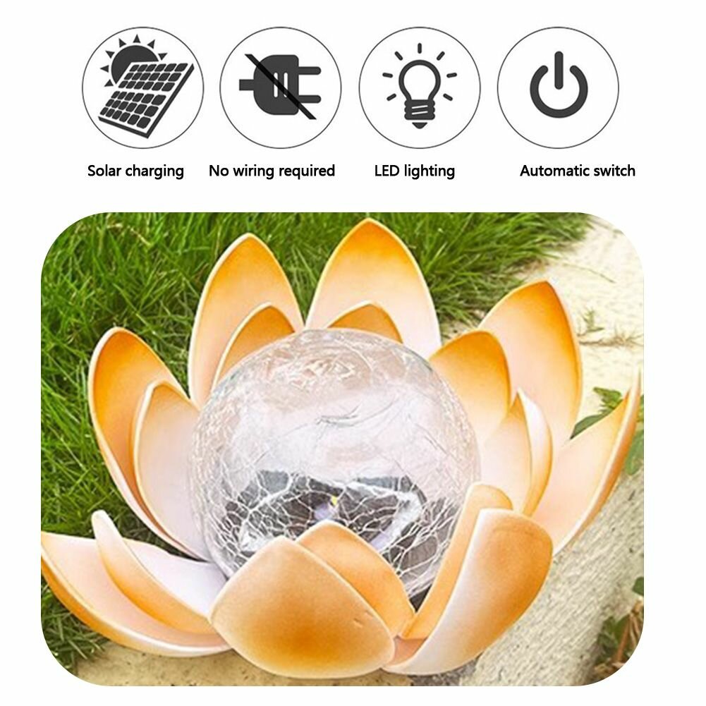 Декоративный светильник в форме лотоса, жёлтый свет, 600 мА ч