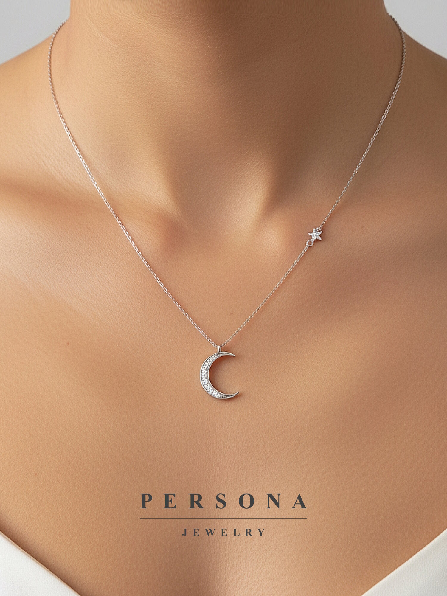 Колье, серебро, 925 проба, родирование, фианит