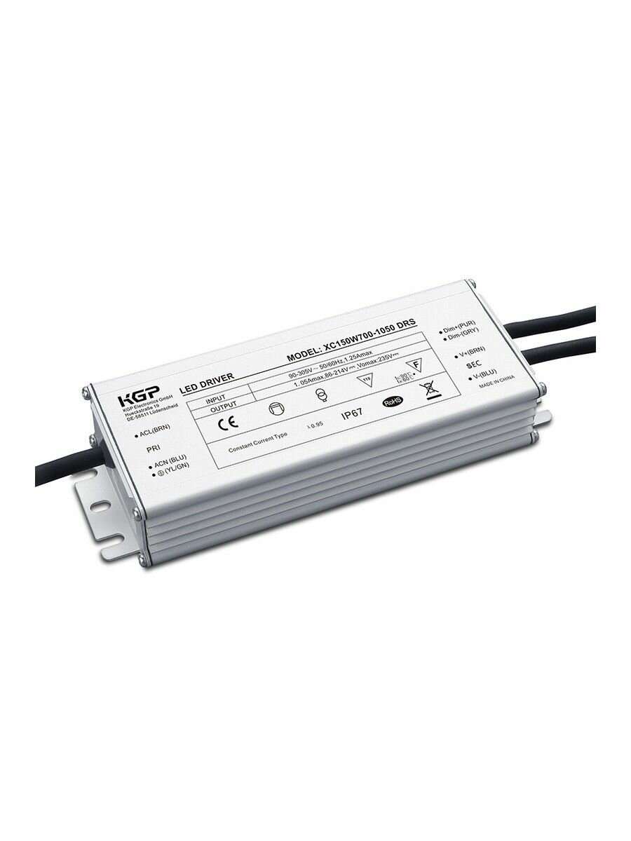 LED-драйвер AC-DC KGP XC75W700-1050, корпус IP67, выход 0.7-1.05А/53-107В