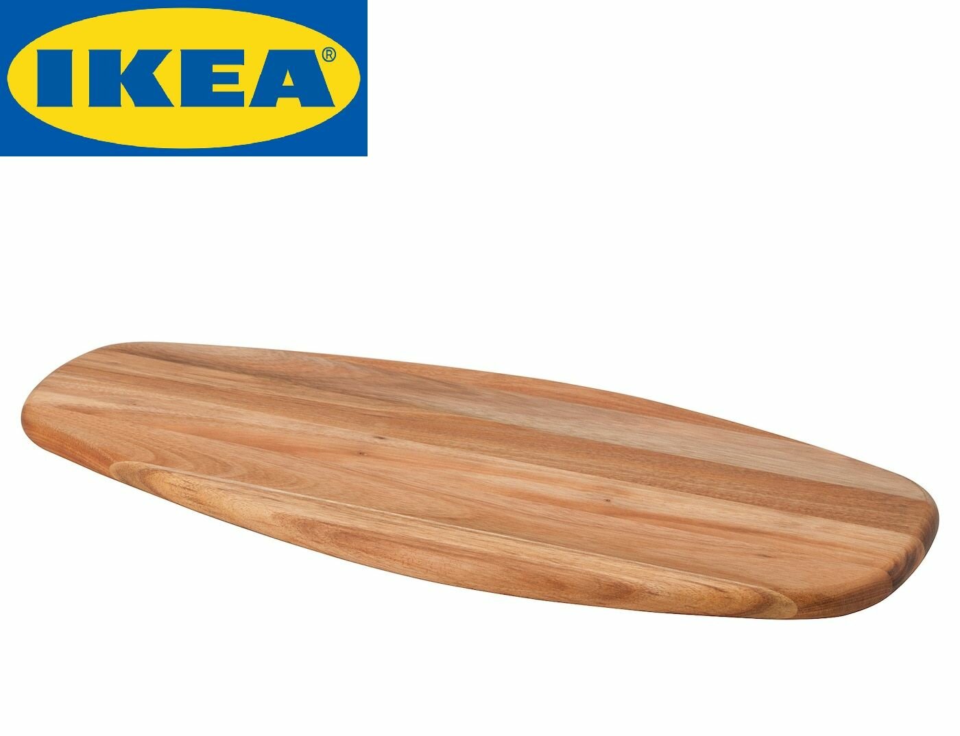 Разделочная доска IKEA FASCINERA икеа фасинера, деревянная сервировочная доска, акация, 52х22 см