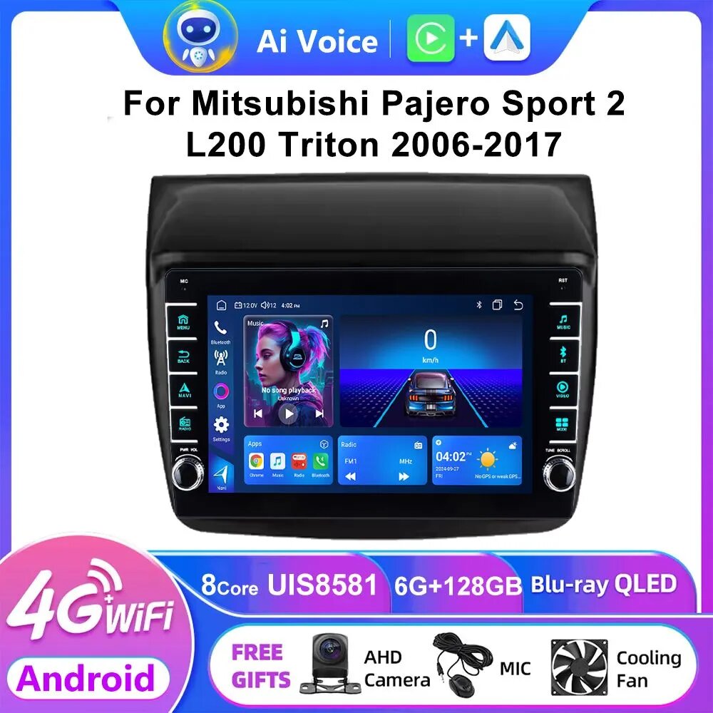 TOYOUSONIC Автомагнитола, диагональ: 9", 2 DIN, 6ГБ/128ГБ