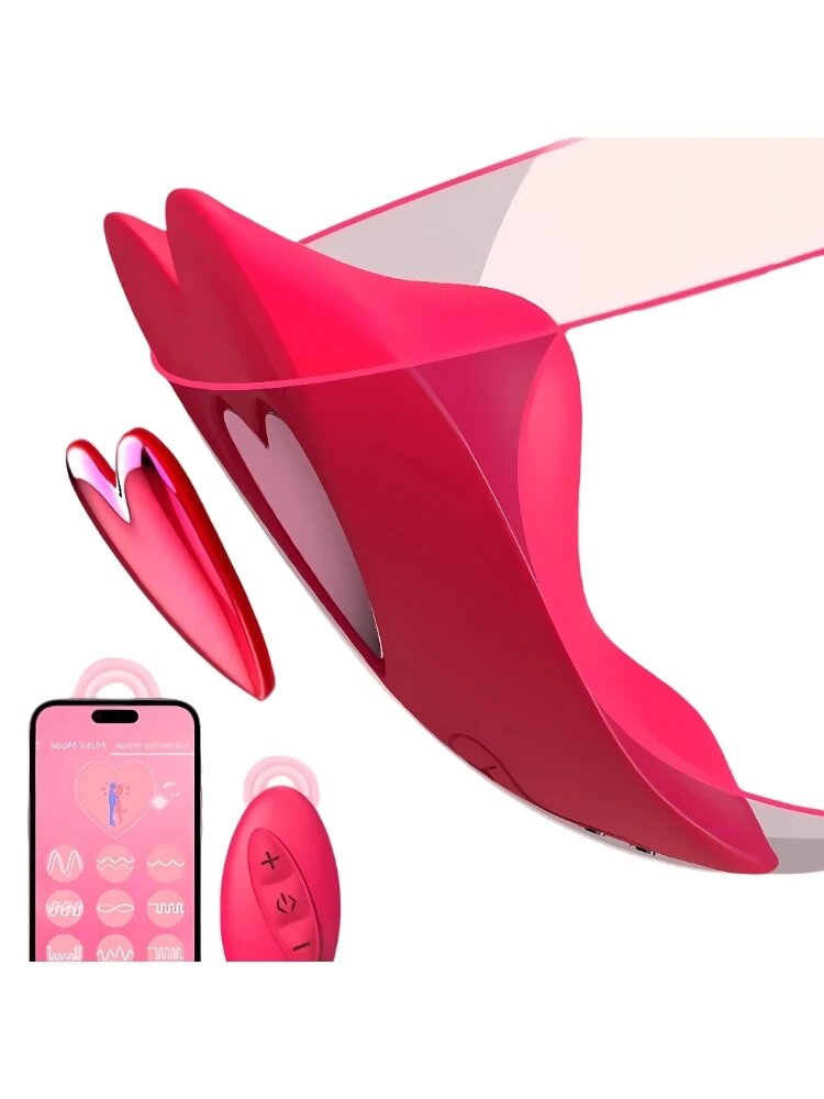 Женский носимый вибратор-бабочка с управлением через приложение, 10-режимный вибрирующий клитор, стимулятор точки G для взрослых женщин, оргазм, мастурбация, секс-игрушки