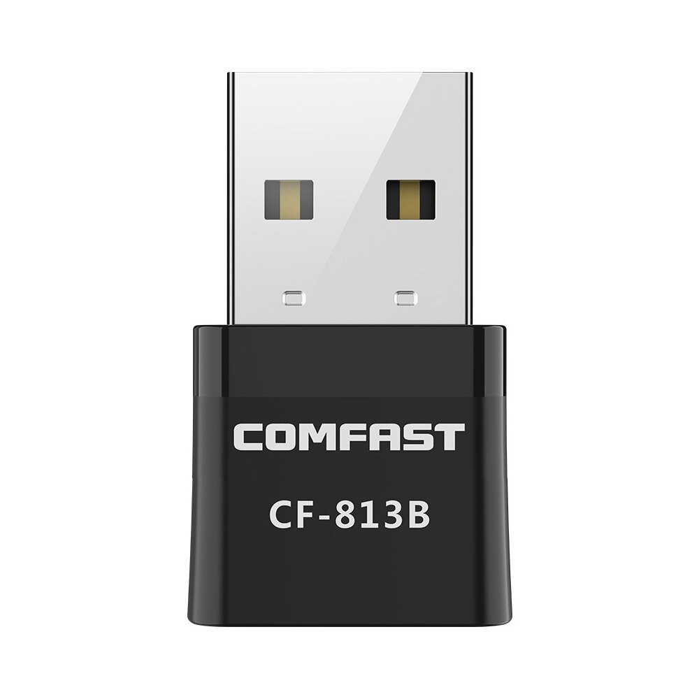 Сетевая карта беспроводная USB COMFAST CF-813B, 650М, 2.4&5.8ГГц, двуполосная, BT+WiFi, адаптер USB WiFi для ПК и ноутбуков, черный, интерфейс USB2.0, стандарт IEEE802.11a/b/g/n/ac, поддержка Windows 7/8/8.1/10 (32бит/64бит)