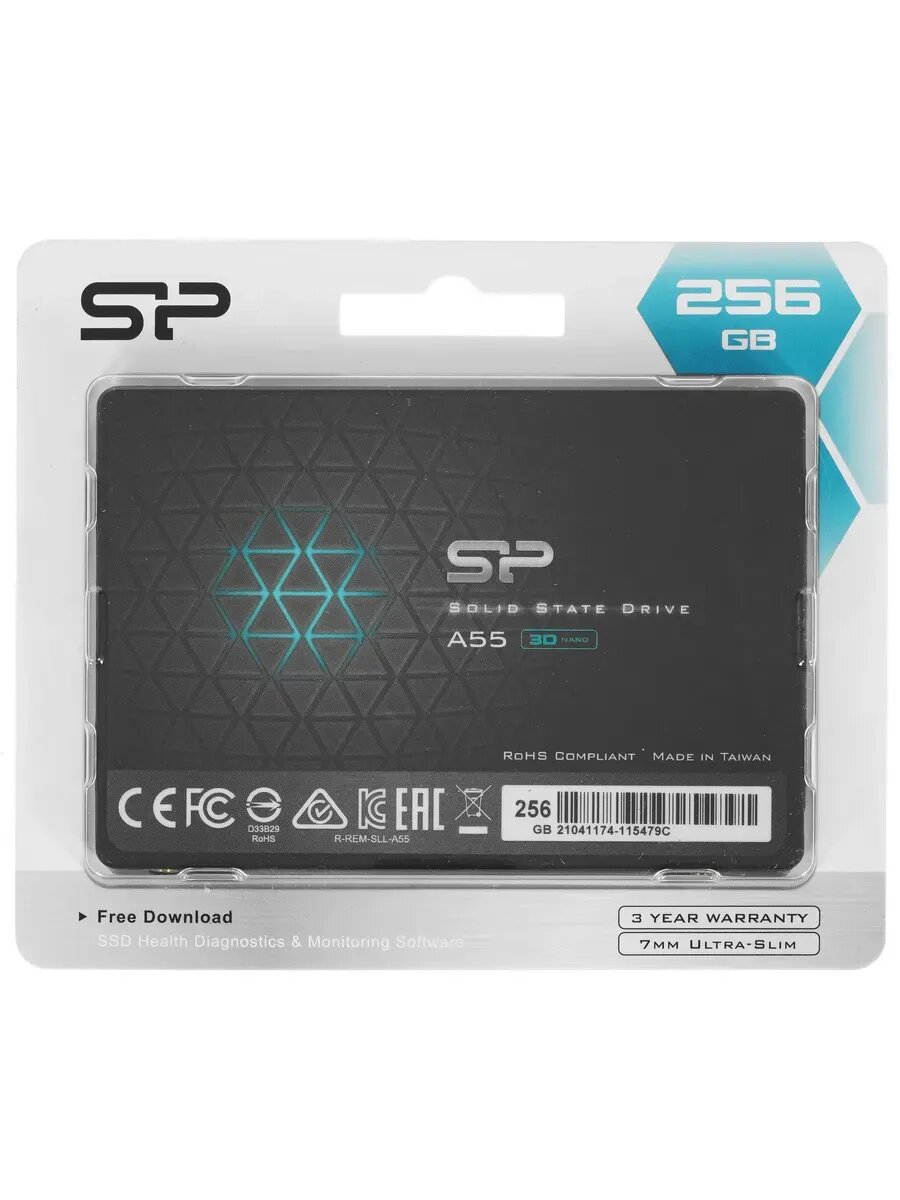 Накопитель SSD 256Gb A55 SP256GBSS3A55S25 2.5", SATA3
