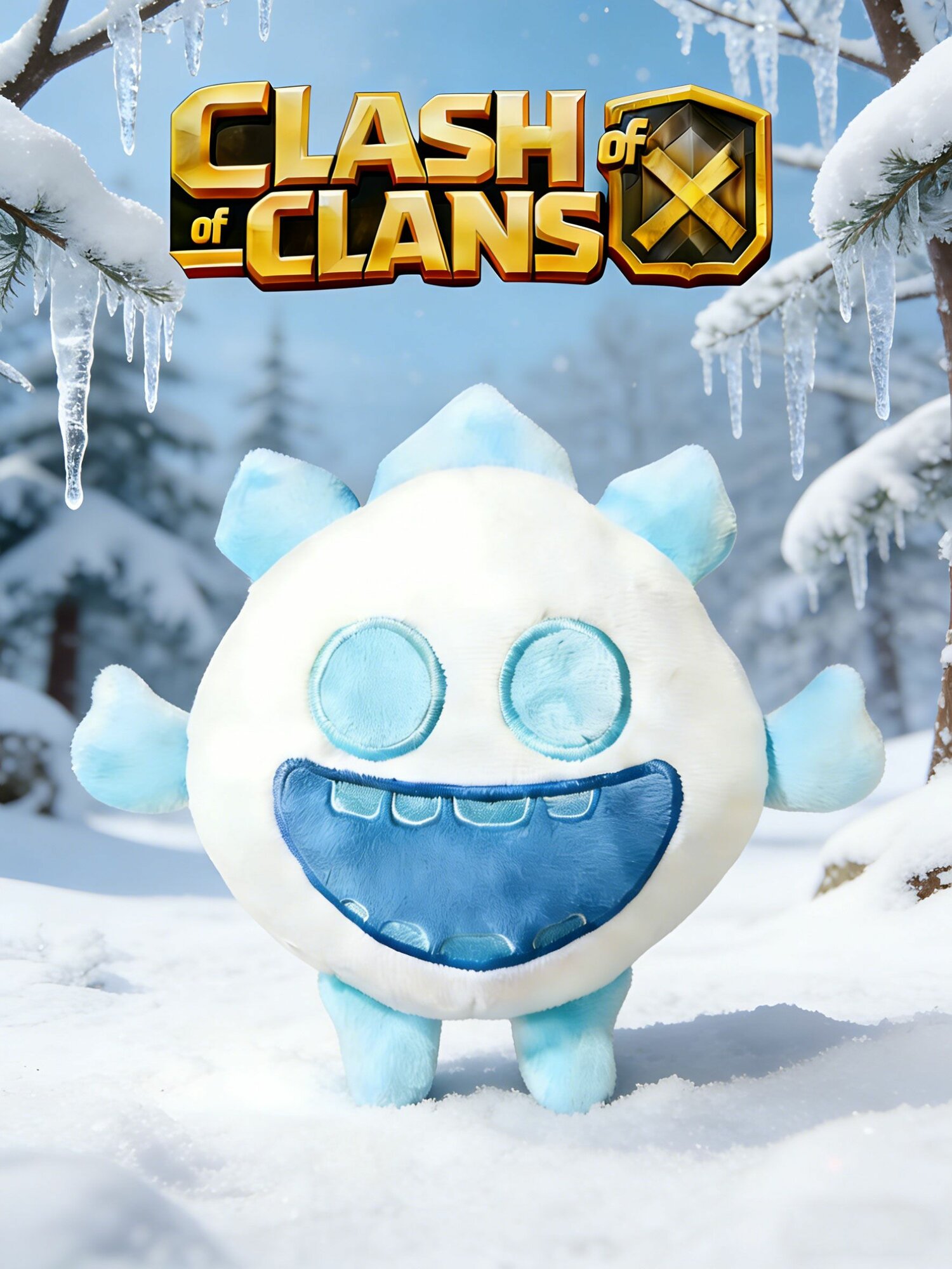 Мягкая игрушка Clash of Clans / Clash Royale: Ледяной дух (Ice Spirit), 9 см