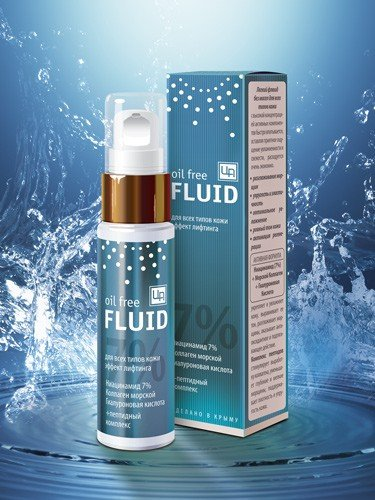 Флюид для всех типов кожи лица эффект лифтинга с ниацинамидом 7% морским коллагеном и гиалуроновой кислотой, 30 г