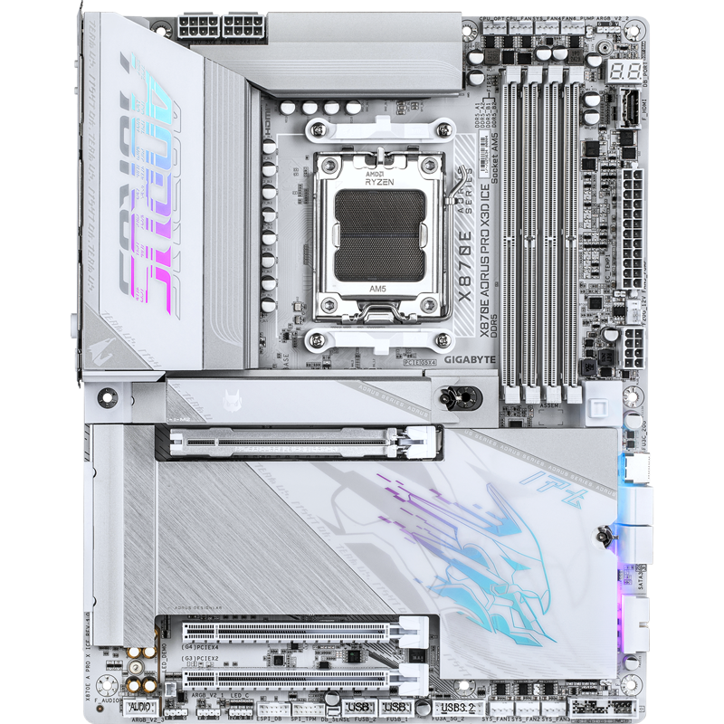 Материнская плата X870E A PRO X ICE, поддержка AMD Ryzen 9000/8000/7000 Series, DDR5