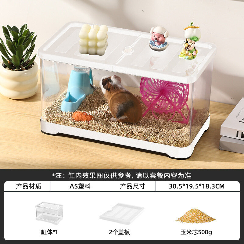 Клетка для золотого хомяка, начальный уровень, домашняя, прозрачная, большая, роскошная, акриловая клетка для офисного стола