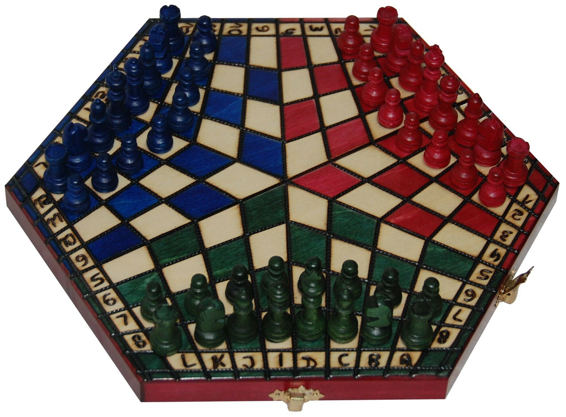 Шахматы "На троих" малые (Польша, дерево, 28х16х4 см), Madon (арт. 164)