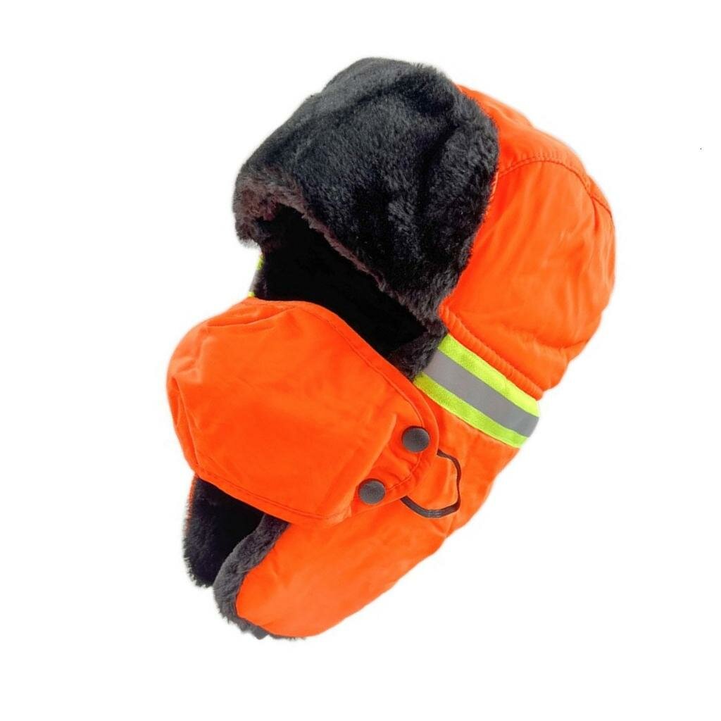 Светоотражающие защитные кепки с отворотами для ушей, Флуоресцентный оранжевый