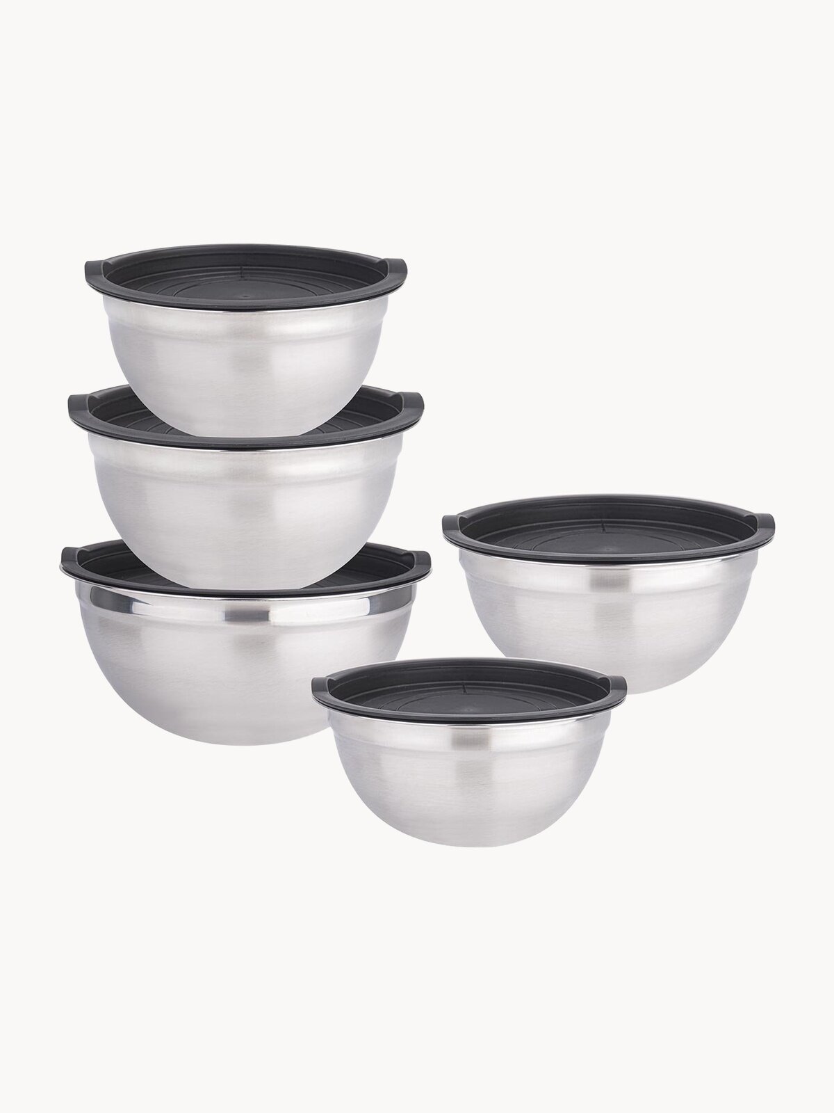 Набор мисок с крышками из нержавеющей стали 5 шт