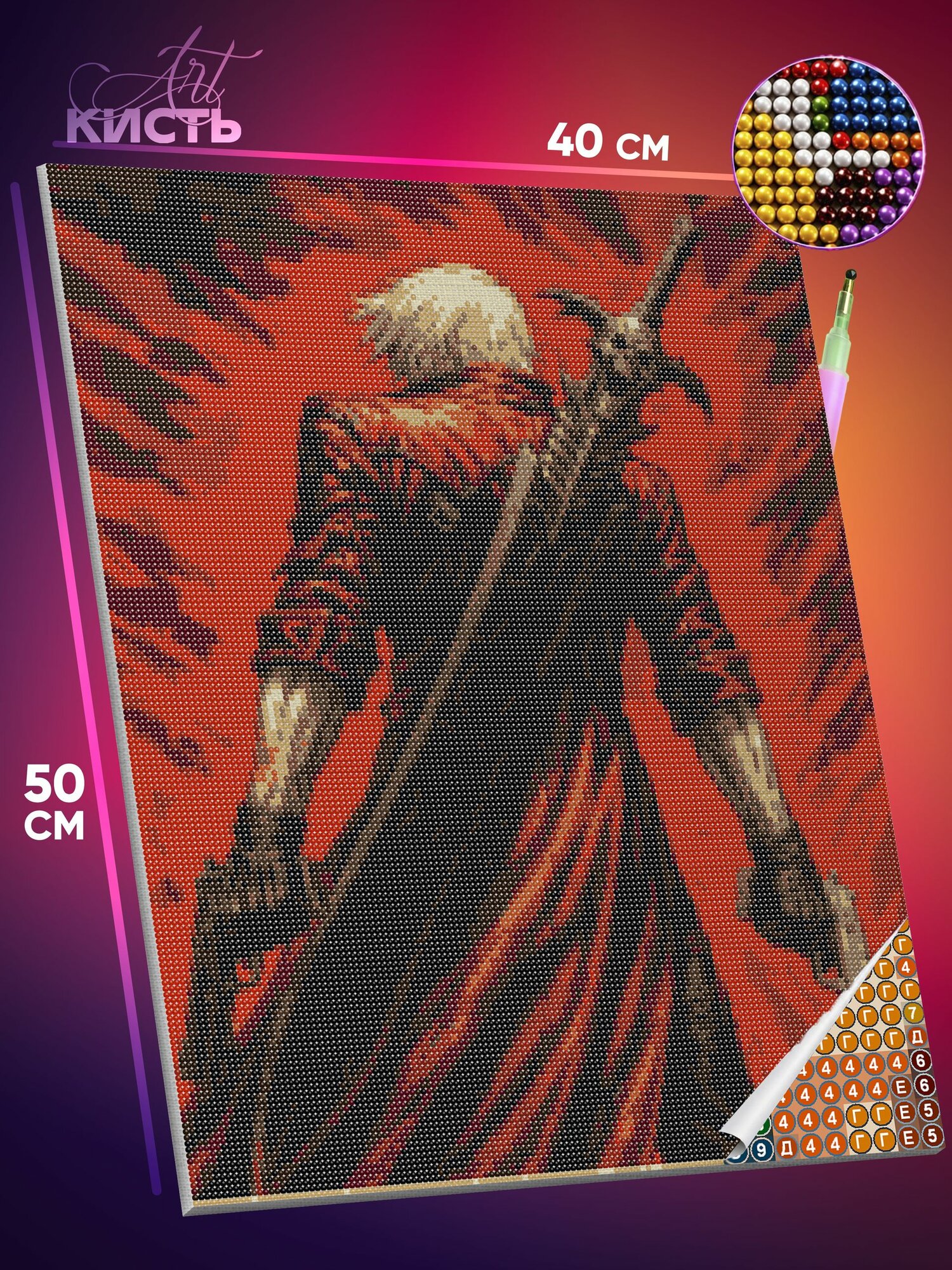 Алмазная мозаика на холсте с подрамником 40х50 Devil May Cry Игра Данте