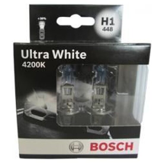 Лампа автомобильная Bosch Ultra White 4200K H1, 2 шт, 1987301180