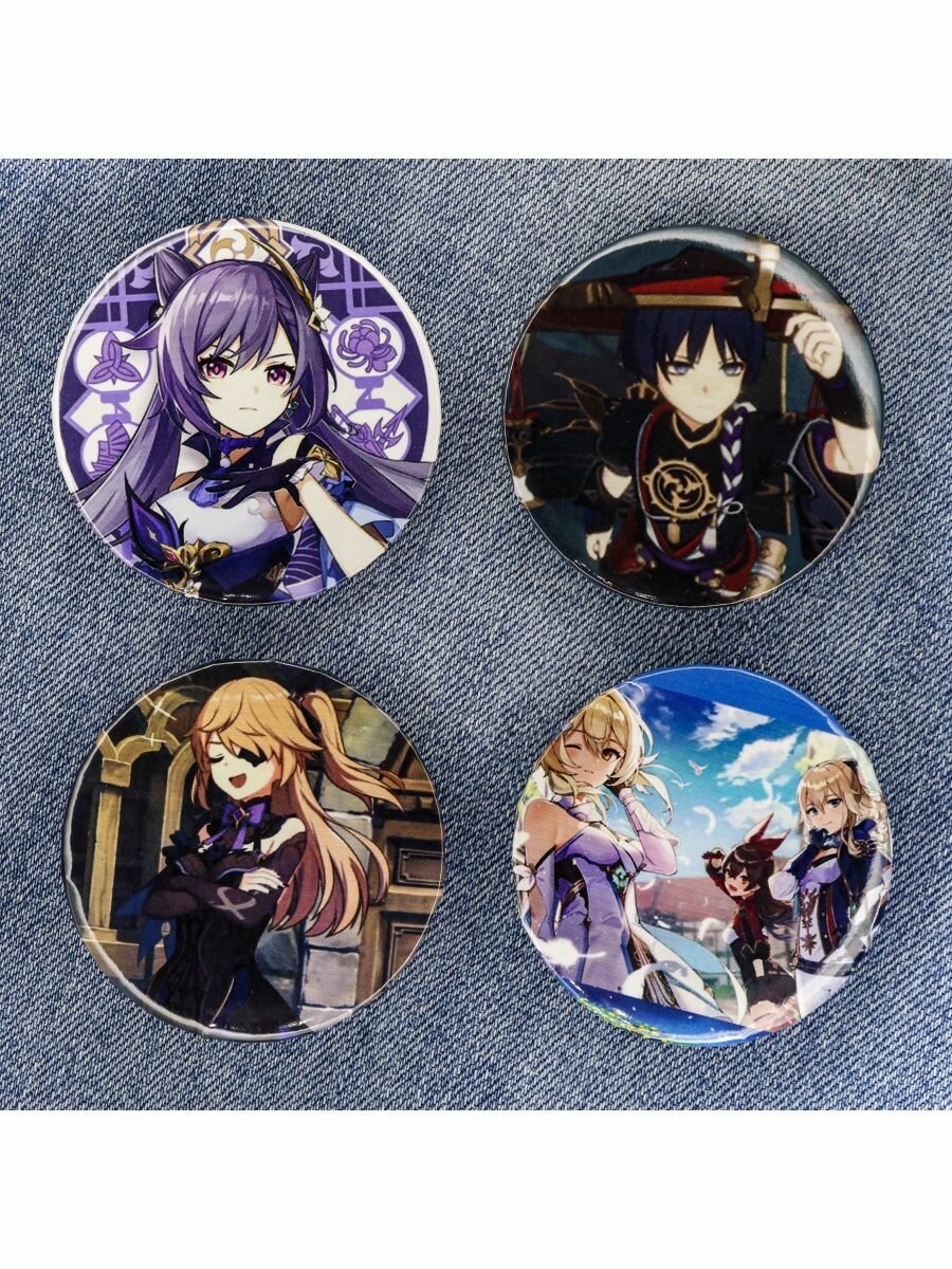 Набор значков аниме серии Genshin Impact