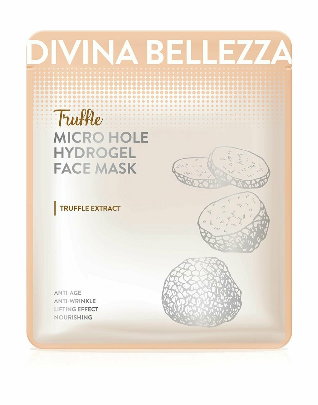 DIVINA BELLEZZA Truffle Micro Hole Hydrogel Face Mask Маска для лица с экстрактом трюфеля с микроотверстиями 30 г.