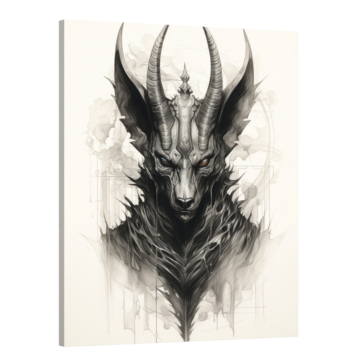 Интерьерная картина 50х70 "Анубис: воплощение судьбы и справедливого суда"