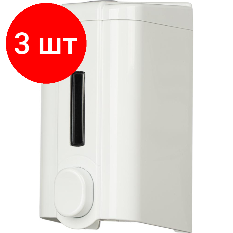 Комплект 3 штук, Дозатор для жидкого мыла Luscan Professional 1000мл белый пластик