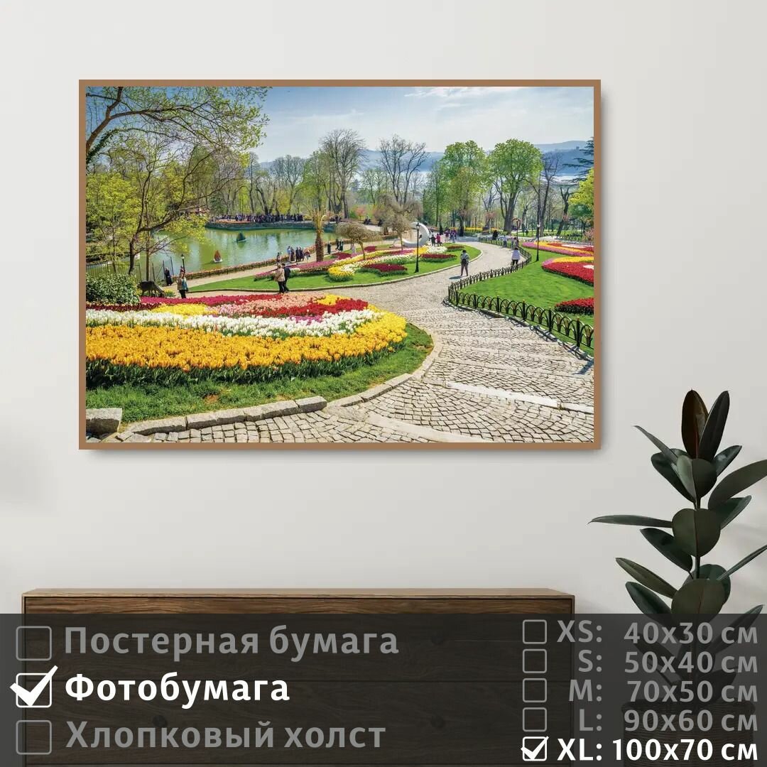 Постер на фотобумаге Весенние Тюльпаны В Стамбуле 100х70 см ПолиЦентр