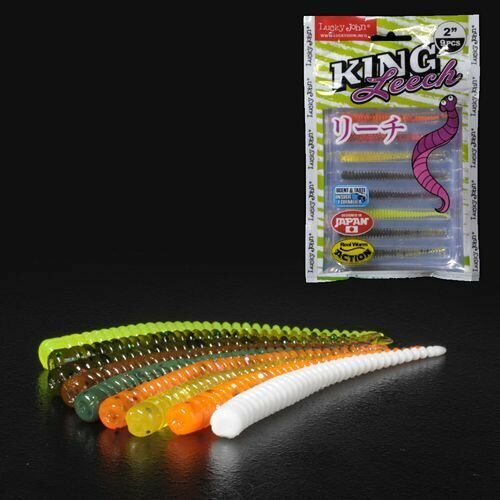 Слаги съедобные искусственные Lucky John Pro Series KING LEECH 2.0in (05.08)/MIX1 9шт. ++