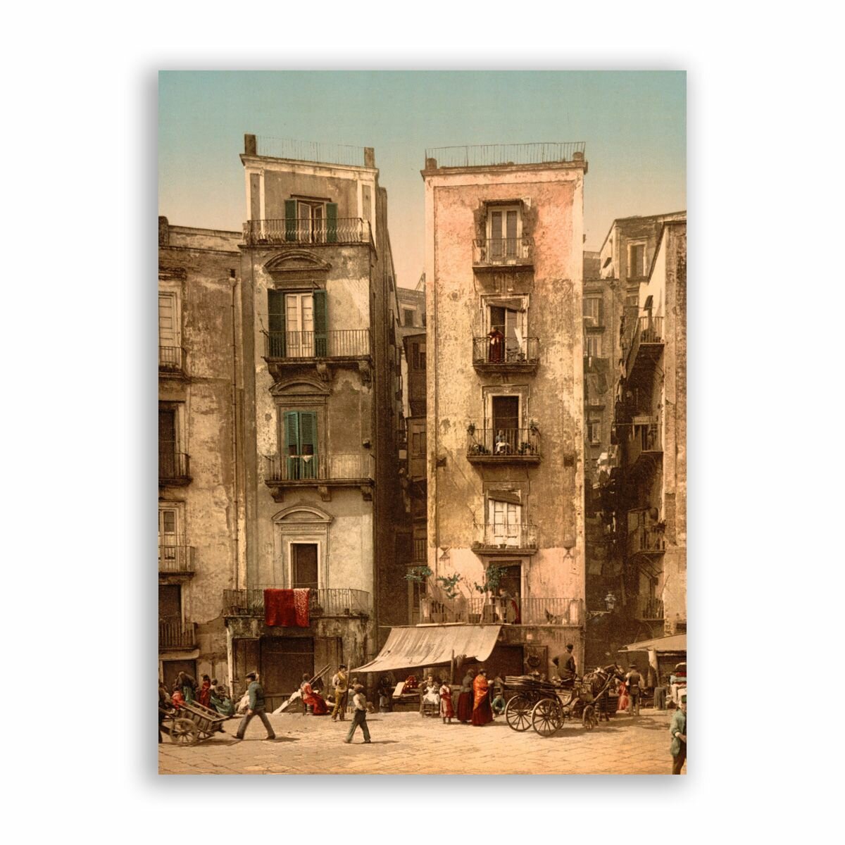 Постер, плакат на бумаге / Narrow streets, Naples, Italy / Размер 30 x 40 см