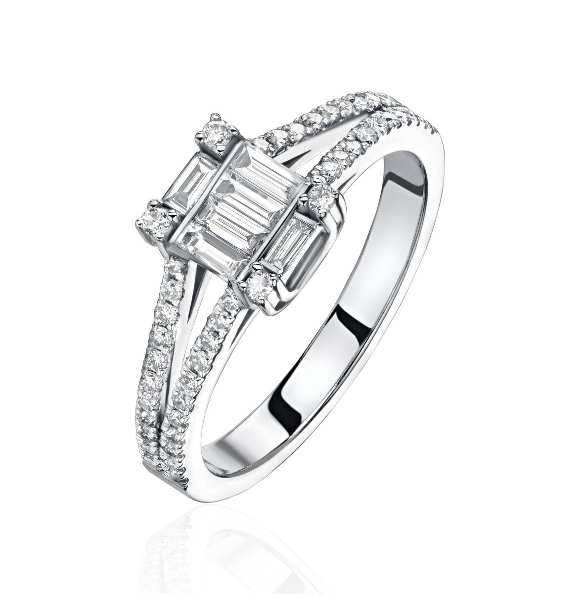 Кольцо, белое золото, 585 проба, бриллиант