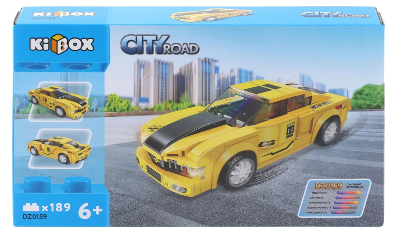 KIBOX Конструктор CityRoad Гоночный автомобиль 189 деталей DZ0159