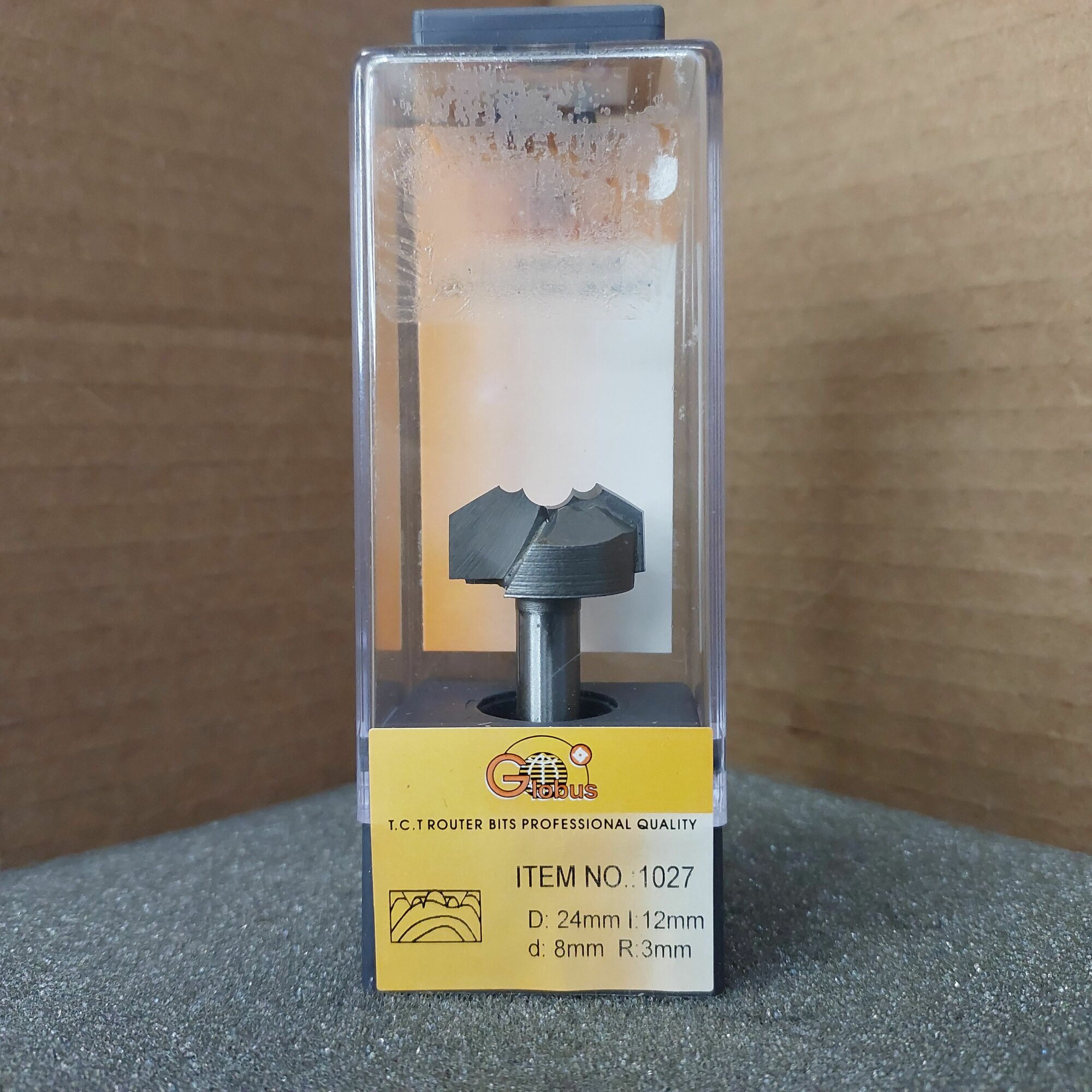 Фреза для розеток R:3mmГлобус 1027 D:24mm I:12mm d:8mm R:3mm Арт:1027D24d8