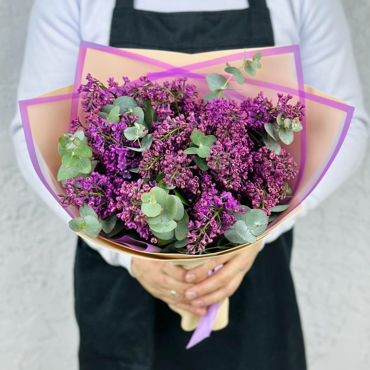 Букет Rybe-Flowers, сирень, 5 ветвей, 40 см, фиолетовый, монобукет