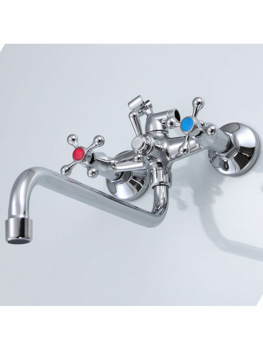 Смеситель для ванны Hansen H26050, латунь, цвет хром, поворотный излив