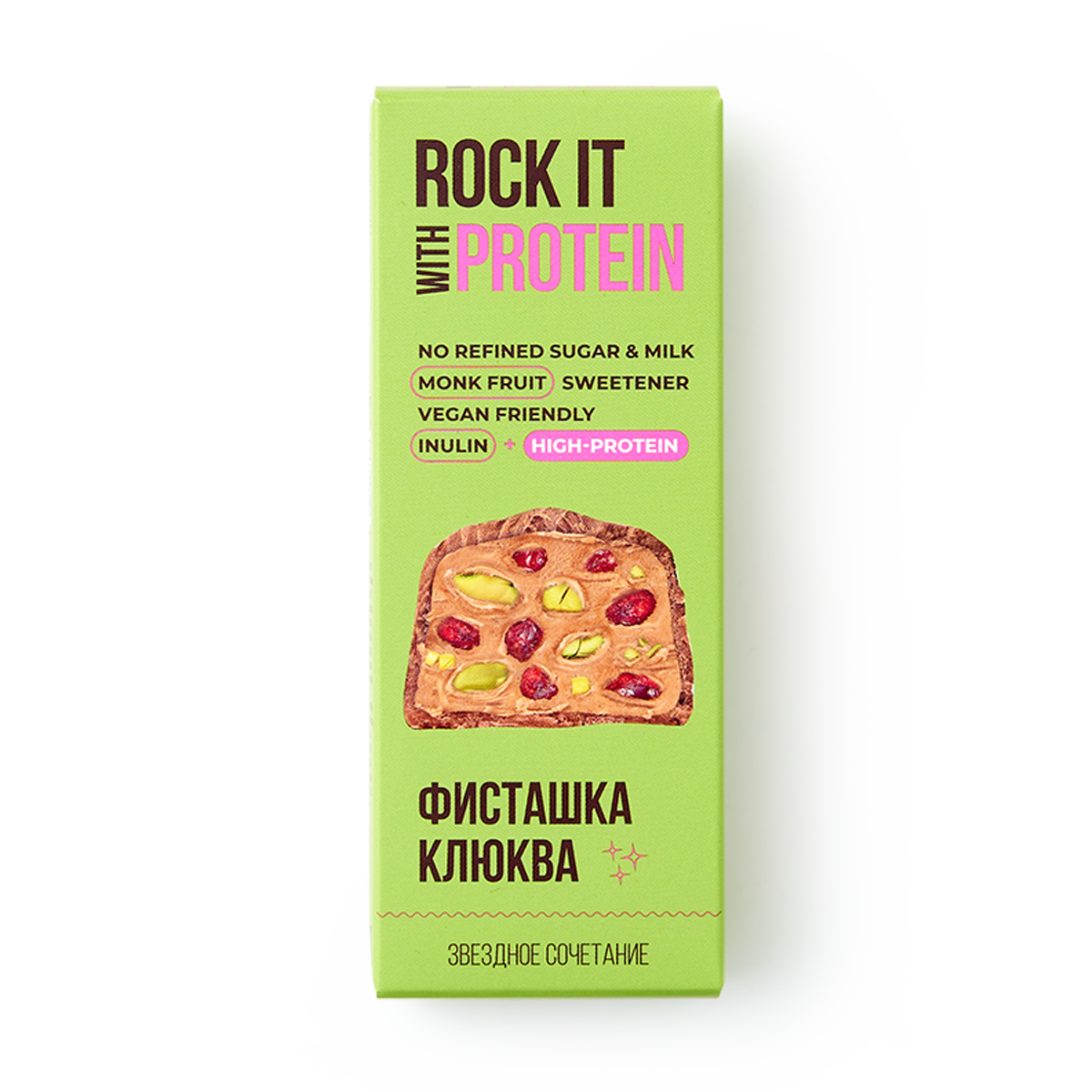 Батончик протеиновый Rock It With Protein фисташка-клюква без сахара