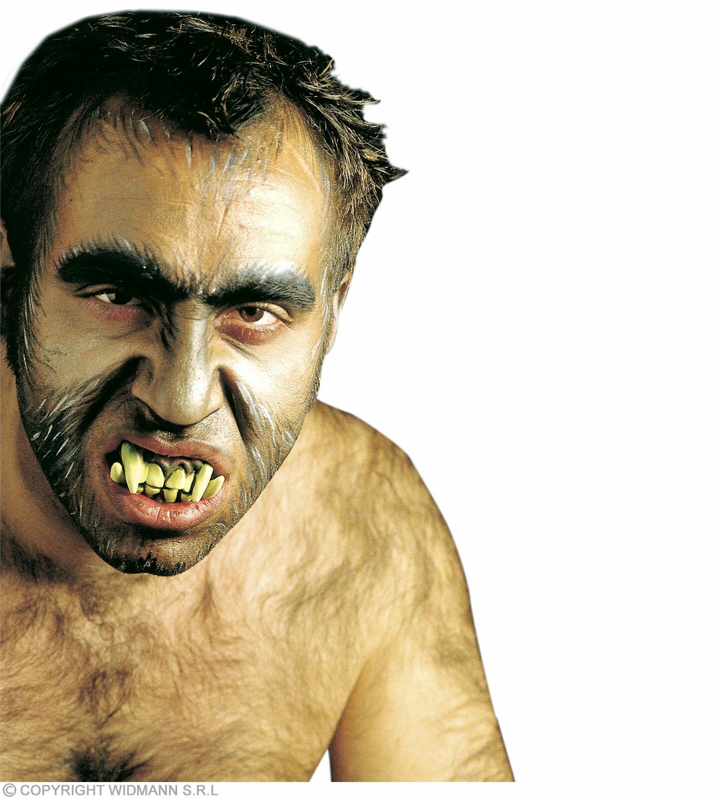 Зубы оборотня от WIDMANN, для Хэллоуина, размер 7х4х2 см, бежевые