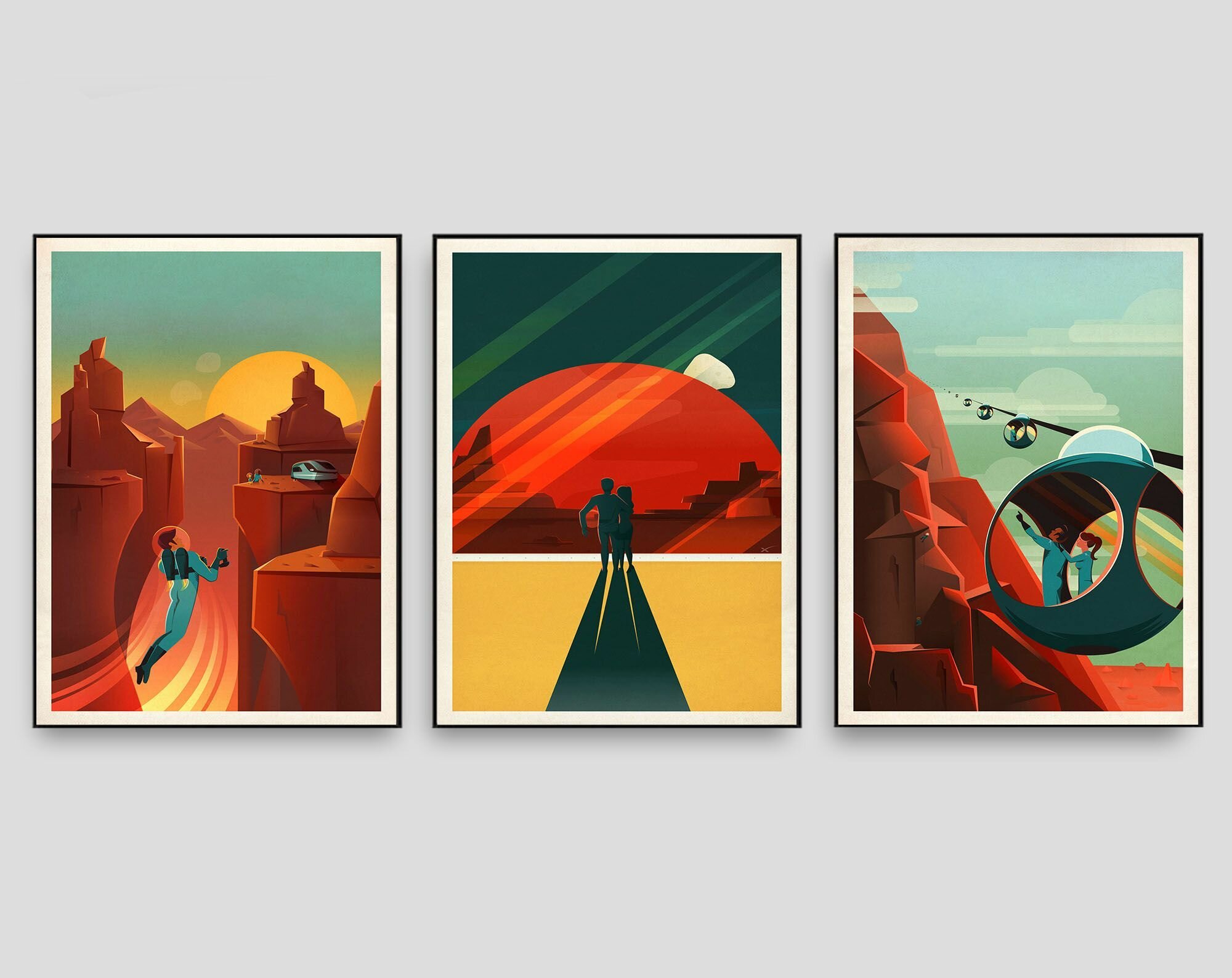 Набор плакатов Космос - научная фантастика (3шт, А3, без рамки)