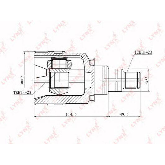 Ремкомплект шруса внутренний для автомобиля Toyota, LYNXAUTO CI-7502 (1 шт.)