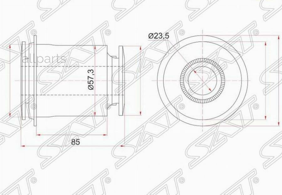 SAT ST-48654-60040 Сайлентблок рычага Toyota Land Cruiser (J200) 07-21 / Lexus LX 07-23