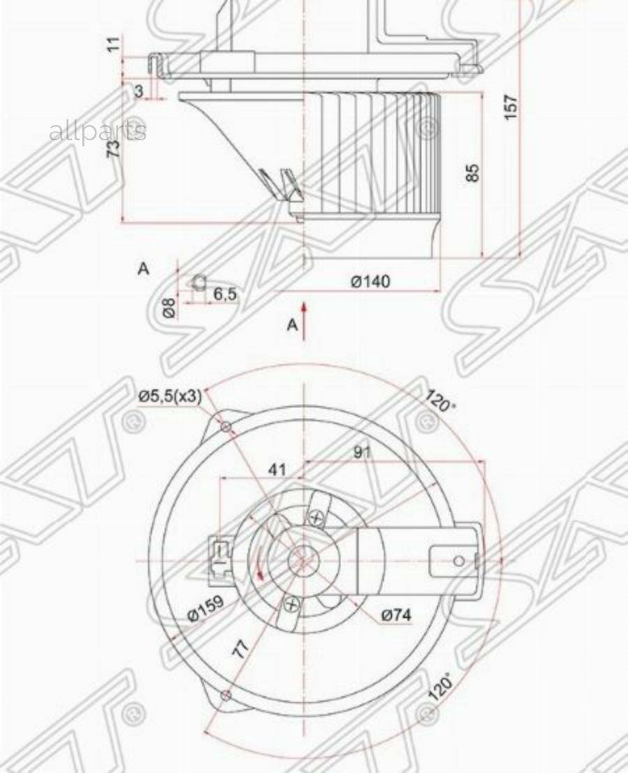 SAT ST-79310-SAA-003 Мотор отопителя салона (Правый руль) Honda Fit 01-07 / Airwave 05-10