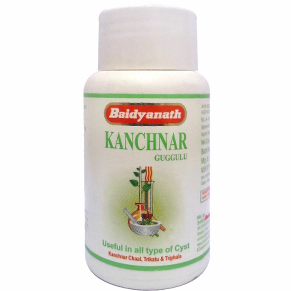 Пищевая добавка Канчнар Гуггул Байдианатх (Kanchnar Guggulu Baidyanath) для очищения крови, нормализует уровень холестерина и лейкоцитов, 80 таб.